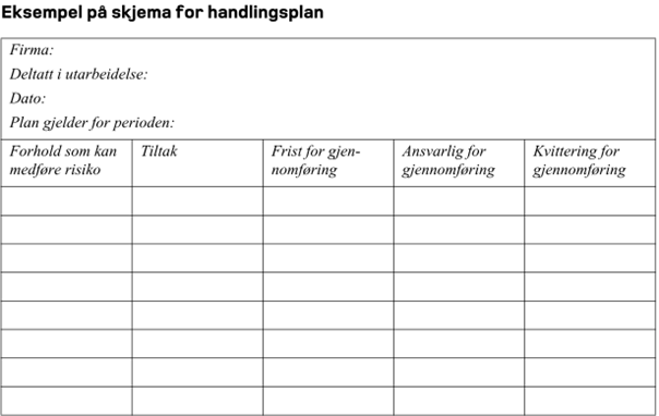 Risikoanalyse og handlingsplaner